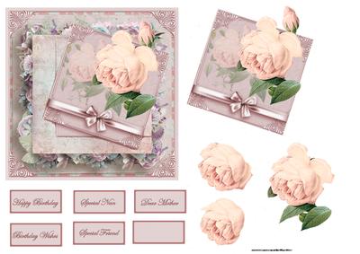 Vintage Rose, Past Times Card with Decoupage - CUP528494_8 | Craftsuprint