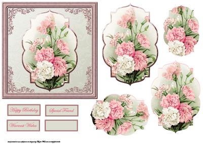 Carnations Card with Shaped Layers - CUP530105_8 | Craftsuprint