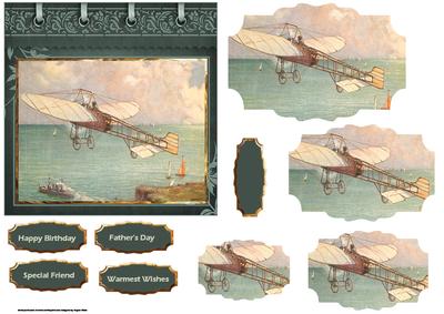 Vintage Plane Card with Shaped Layers - CUP532888_8 | Craftsuprint