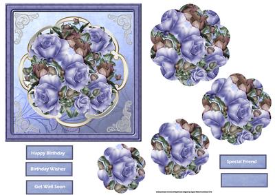 Mauve Rose Card Front with Petal Stacker - CUP538984_8 | Craftsuprint