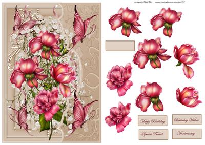 Ruby Red Rose Card with Decoupage - CUP546073_8 | Craftsuprint