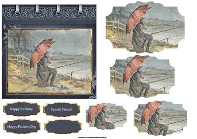 Fishing in the Rain Card with Shaped Stackers - CUP546851_8 | Craftsuprint