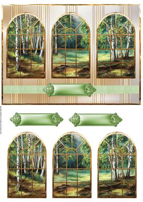 The Woods, Window View Card with Toppers - CUP550390_8 | Craftsuprint