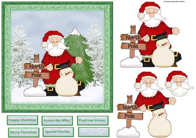 Santa at the North Pole Card with Decoupage - CUP567504_8 | Craftsuprint