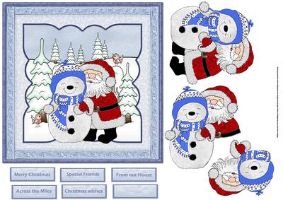Santa Hugs Card with Decoupage - CUP569306_8 | Craftsuprint