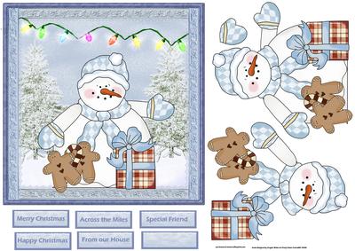 Snowman and Gingerbread Men Card - CUP569472_8 | Craftsuprint