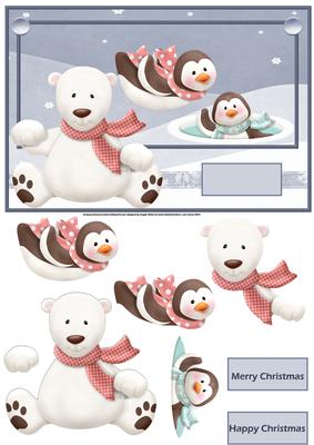 Polar Bear and Penguin Friend Card - CUP571892_8 | Craftsuprint