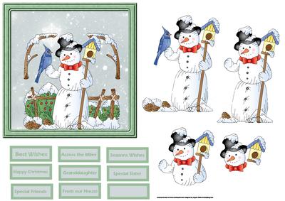Snowman and His Bird Friend Card and Decoupage - CUP575660_8 | Craftsuprint