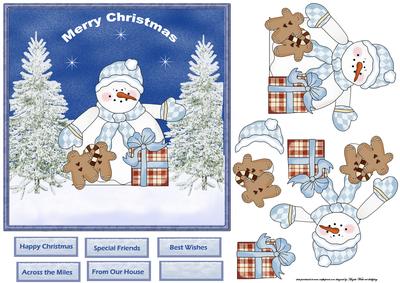 Snowman and Gingerbread Men Card - CUP577090_8 | Craftsuprint
