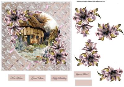Thatched Roof Cottage Card and Decoupage - CUP584193_8 | Craftsuprint