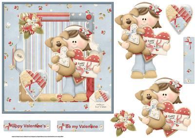 Puppy Love Card with Decoupage - CUP588810_8 | Craftsuprint