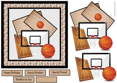 Basket Ball Card with Decoupage - CUP599796_8 | Craftsuprint