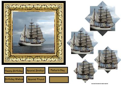 Tall Ship Card with Shaped Layers - CUP607082_8 | Craftsuprint
