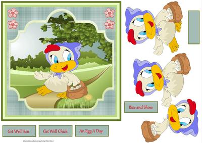 Good Morning Chick 7x7 Card with Decoupage - CUP648358_8 | Craftsuprint