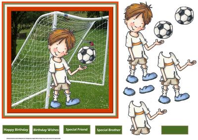 A Game of Football 7x7 Card with Decoupage - CUP664159_8 | Craftsuprint