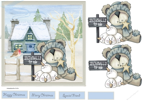 Teddy selling snowballs - CUP742735_8 | Craftsuprint