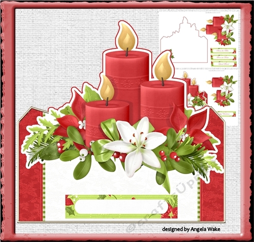 Christmas candles shaped card - CUP809923_8 | Craftsuprint