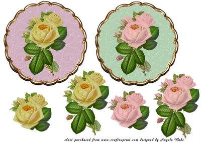 Yellow and Pink Rose Toppers - CUP83536_8 | Craftsuprint