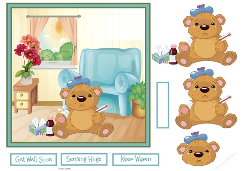 Teddy bear sick - CUP957834_8 | Craftsuprint