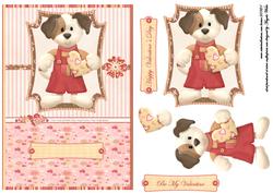 Puppy Love 7x7 Card with Decoupage - CUP660652_8 | Craftsuprint