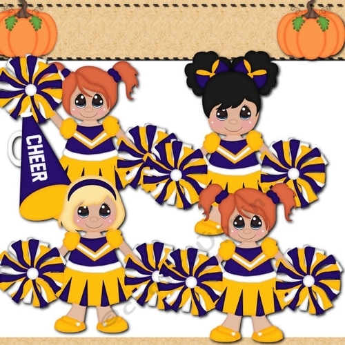 Cheerleader Clipart-Purple and Yellow - CUP734561_1141 | Craftsuprint