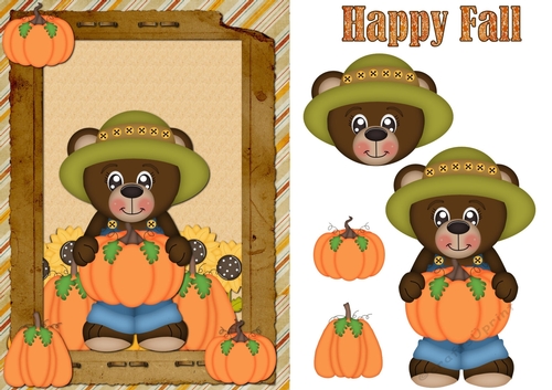 Fall Bear Boy Greeting Card 2 - CUP737508_1141 | Craftsuprint