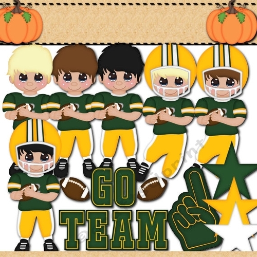Football Players Gold and Green Clipart - CUP739356_1141 | Craftsuprint