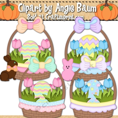 Easter Basket Clipart Graphics - CUP769056_1141 | Craftsuprint