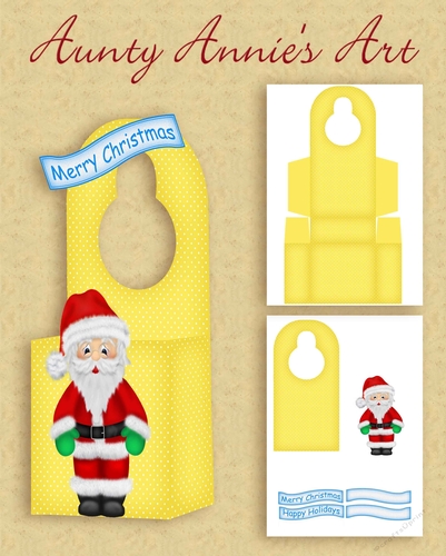 Door Hanger Treat Box - Christmas - Santa - CUP1068783_72611 | Craftsuprint