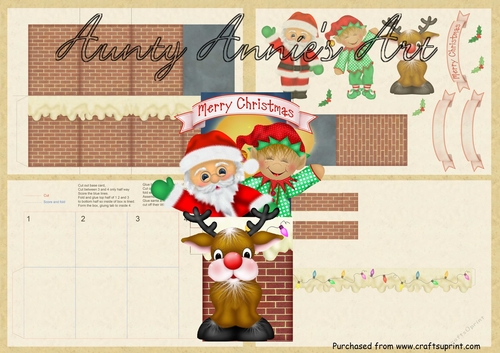 Box Card - Christmas Chimney - CUP899076_72611 | Craftsuprint