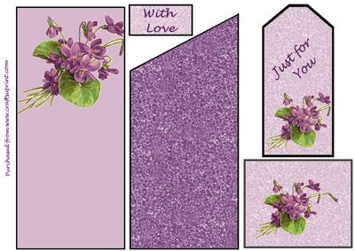 Purple Flowers Bookmark Card - CUP103000_544 | Craftsuprint