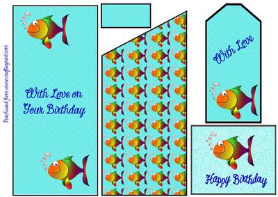 Rainbow Fish Bookmark Card - CUP159401_544 | Craftsuprint