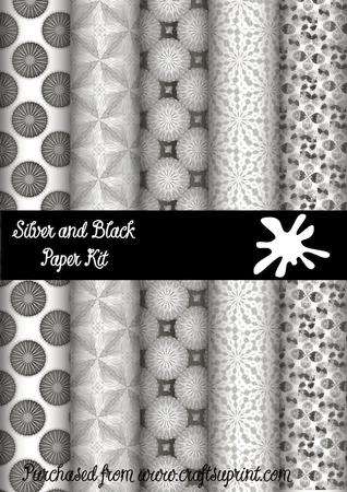 Silver and Black Paper Kit - CUP192096_544 | Craftsuprint