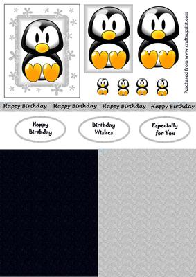 Cute Penguin Birthday - CUP84389_544 | Craftsuprint