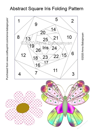 Abstract Square Iris Folding Pattern - CUP1038633_96 | Craftsuprint