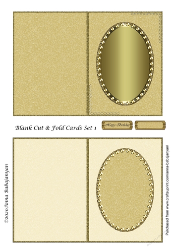 Blank Cut Fold Cards Set 1 - CUP1048559_96 | Craftsuprint