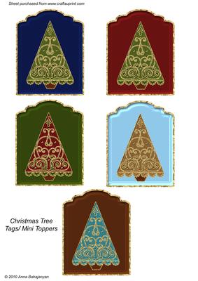 Christmas Tree Tags/ Mini Toppers - CUP105455_96 | Craftsuprint