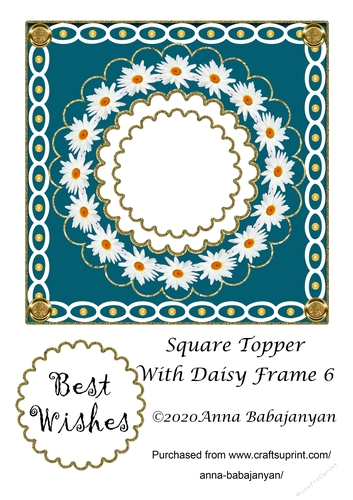 Square Topper With Daisy Frame 6 - CUP1057960_96 | Craftsuprint