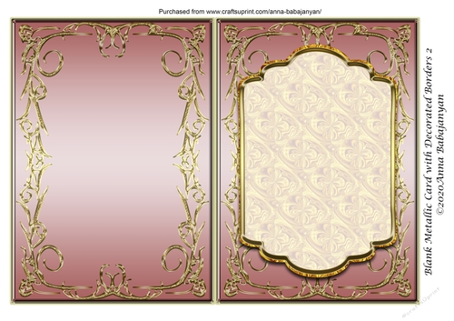 Blank Metallic Card with Decorated Borders 2 - CUP1069993_96 | Craftsuprint