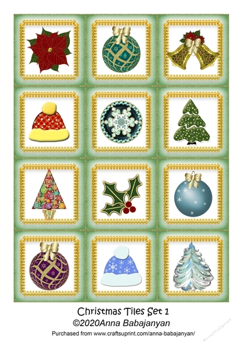 Christmas Tiles Set 1 - CUP1073141_96 | Craftsuprint