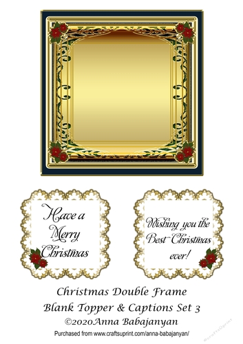 Christmas Double Frame Blank Topper & Captions Set 3 - CUP1073558_96 ...