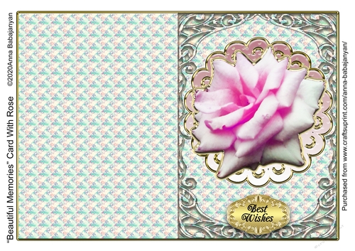 Beautiful Memories Card With Rose - CUP1078112_96 | Craftsuprint