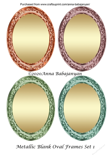 Metallic Blank Oval Frames Set 1 - CUP1085002_96 | Craftsuprint