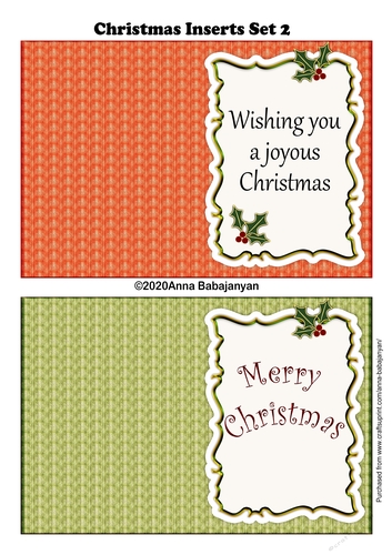 Christmas Inserts Set 2 - CUP1086913_96 | Craftsuprint