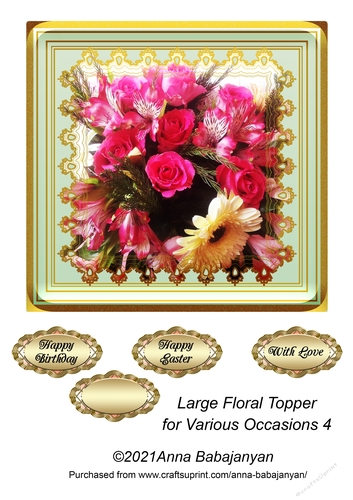 Large Floral Topper for Various Occasions 4 - CUP1094837_96 | Craftsuprint