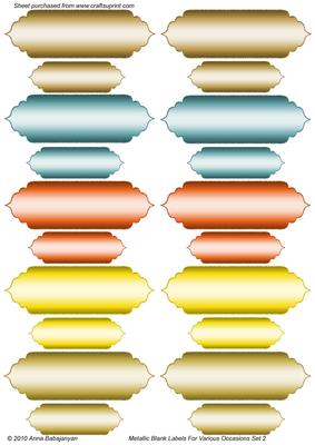Metallic Blank Labels for Various Occasions Set 2 - CUP109573_96 ...