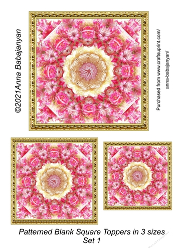 Patterned Blank Square Toppers in 3 sizes Set 1 - CUP1124490_96 ...