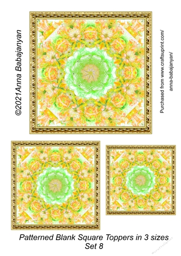 Patterned Blank Square Toppers in 3 sizes Set 8 - CUP1124498_96 ...