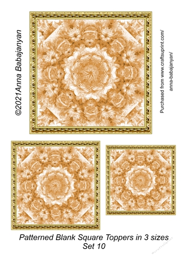 Patterned Blank Square Toppers in 3 sizes Set 10 - CUP1124500_96 ...