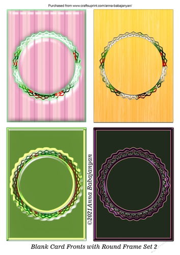 Blank Card Fronts with Round Frame Set 2 - CUP1126053_96 | Craftsuprint